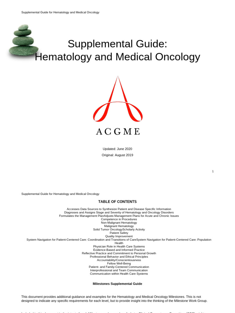 Supplemental Guide For Hematology and Medical Oncology | PDF