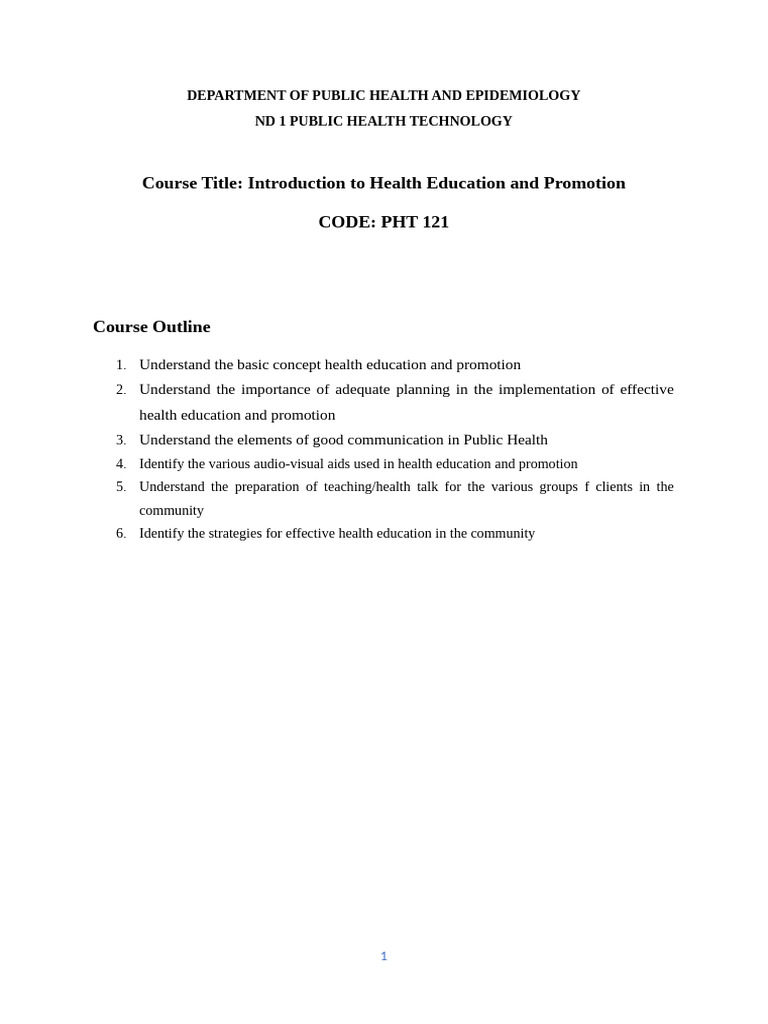 Introduction To Health Education and Promotion | PDF