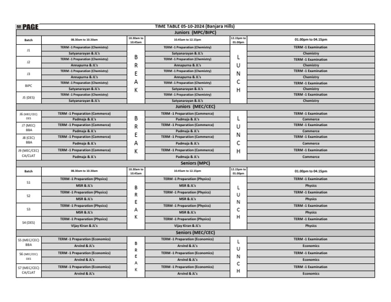 JR & SR Timetable 05-10-2024 | PDF