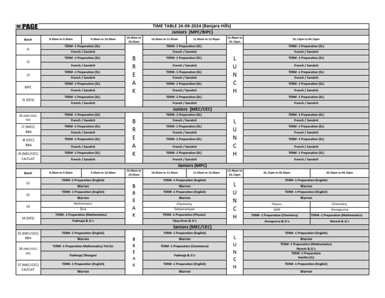 JR & SR Timetable 24-09-2024 | PDF