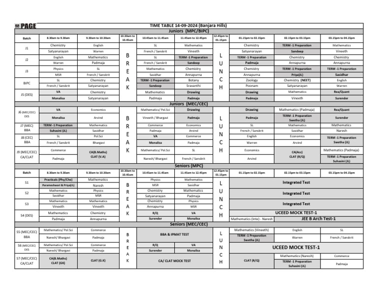 JR & SR Timetable 14-09-2024 | PDF