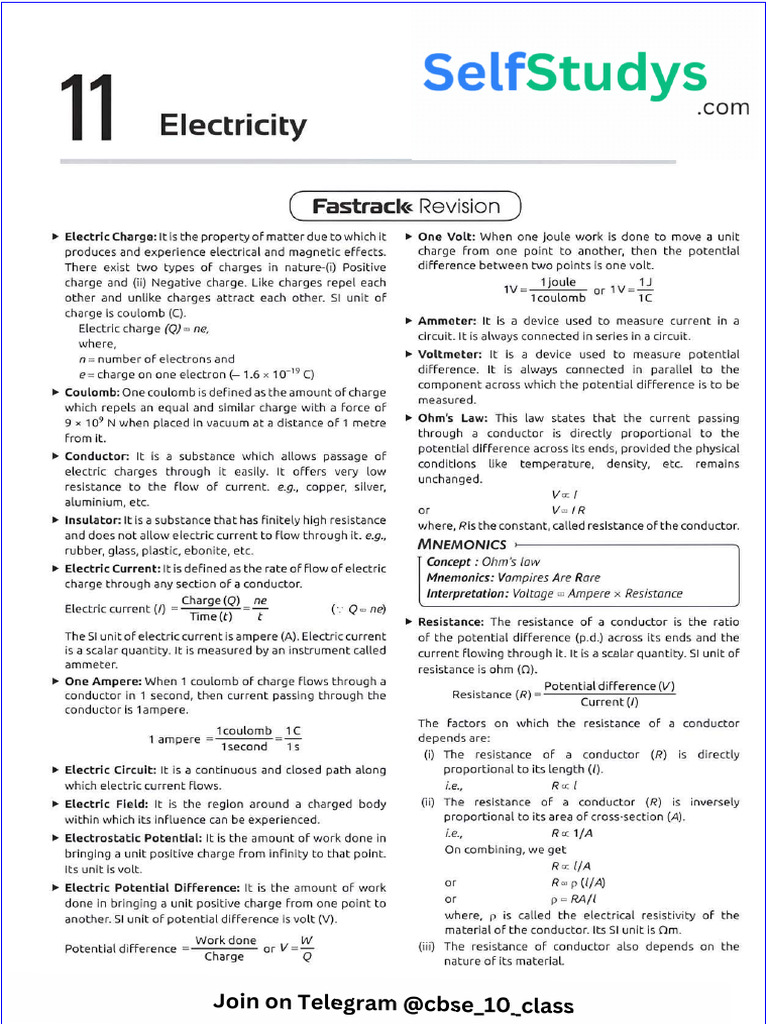 10 Class Electricit | PDF