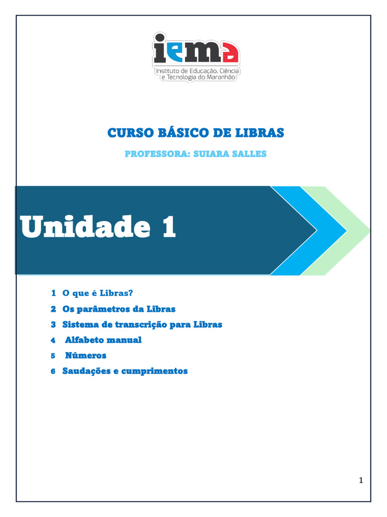 Apostila Libras Básico IEMA UN 1 | PDF