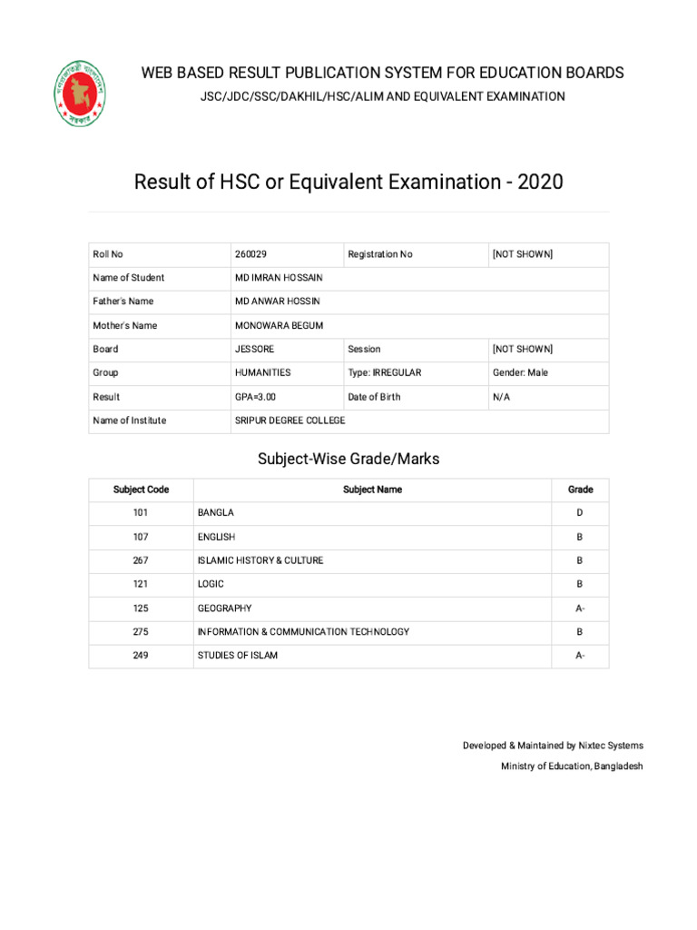 Web Based Result Publication System For Education Boards | PDF