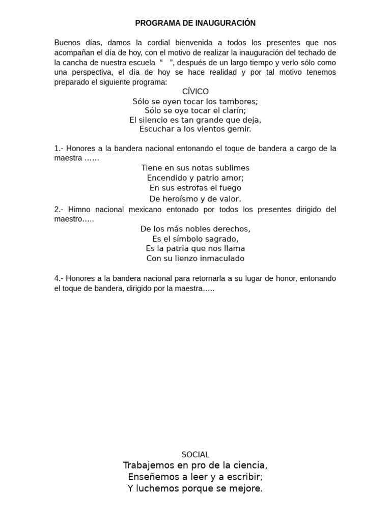 Programa Inauguracion | PDF