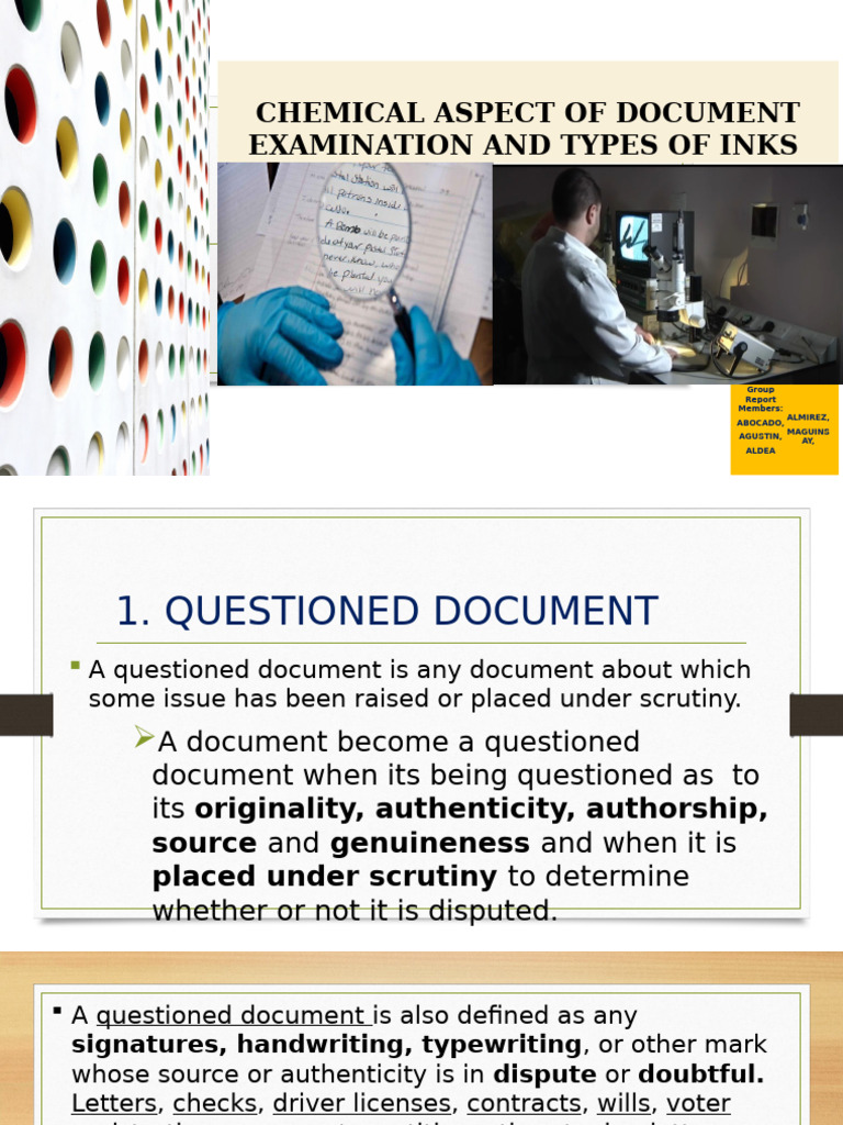 Group 1 - Document Examination (Forensic) | PDF
