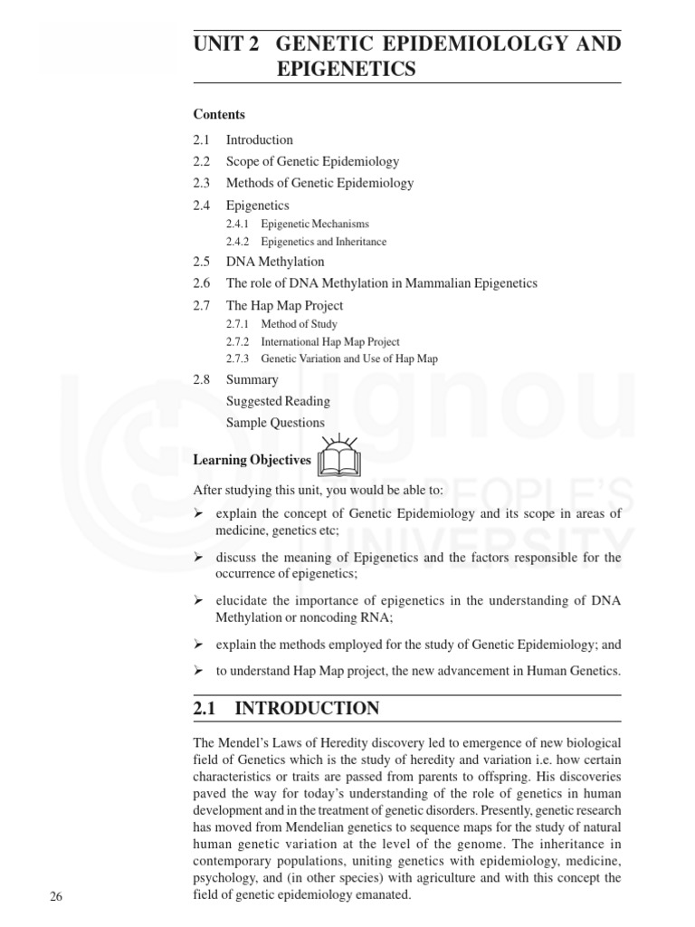 Genetic Epidemiology and Epigenetics | PDF