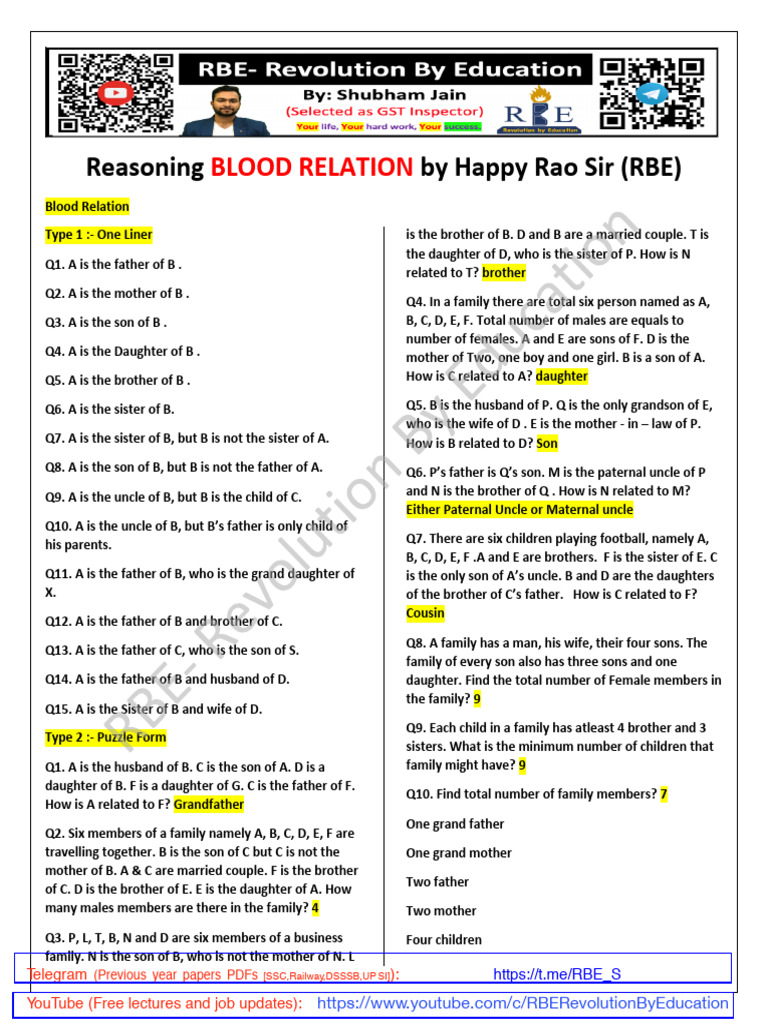 Blood relations | PDF