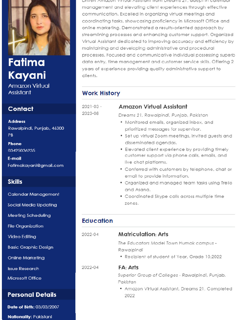 Fatima CV | PDF
