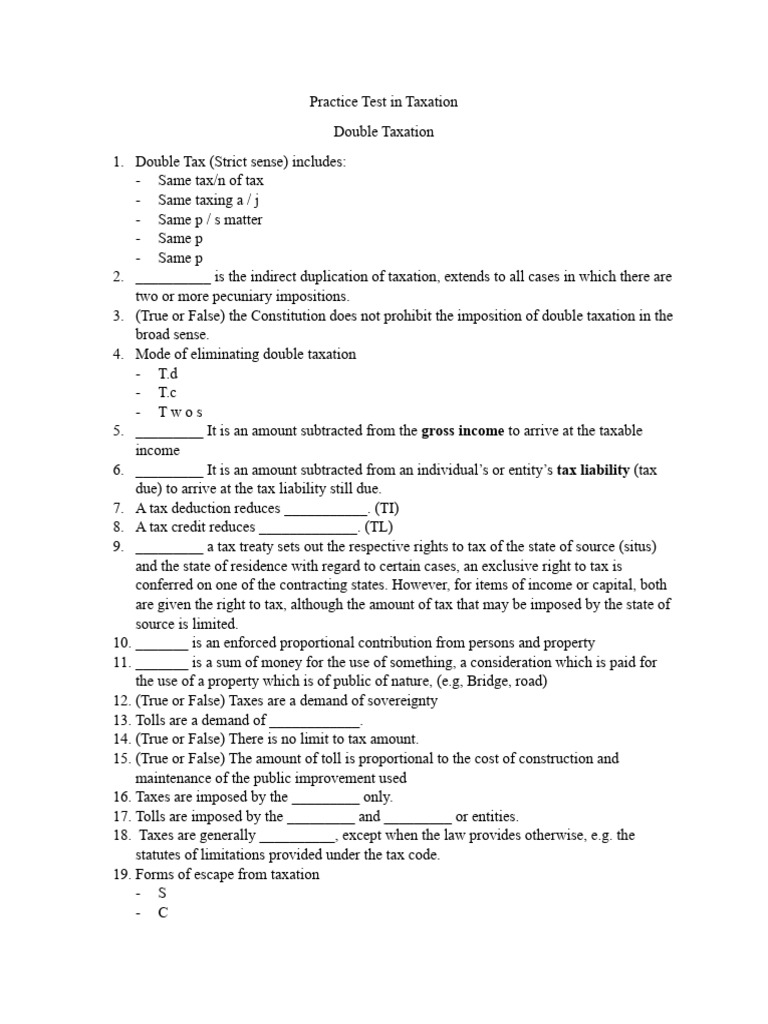 Practice Test in Taxation Part 3 | PDF