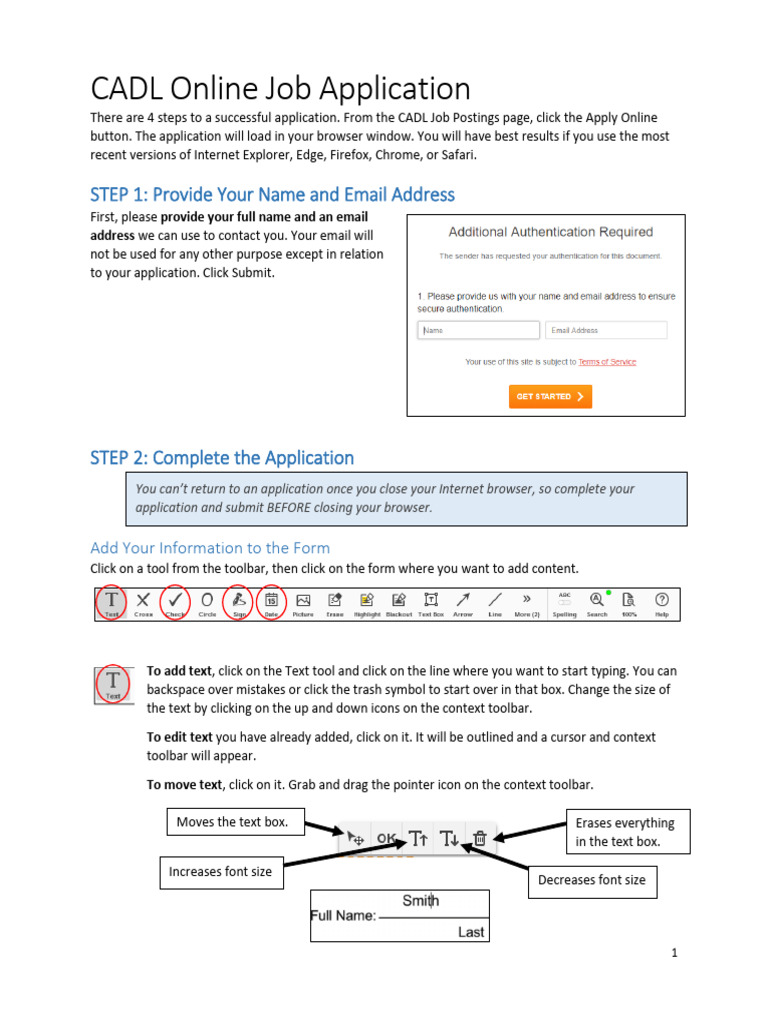 CADL Online Job Application Guide | PDF | Cursor (User Interface ...