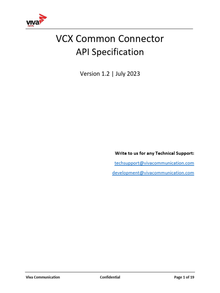 API Documentation - VCX Common Connector-V1.2 | PDF