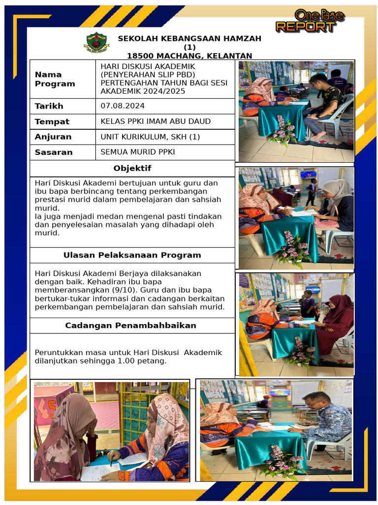 One Page Report Program PBD Imam Ibnu Majah | PDF