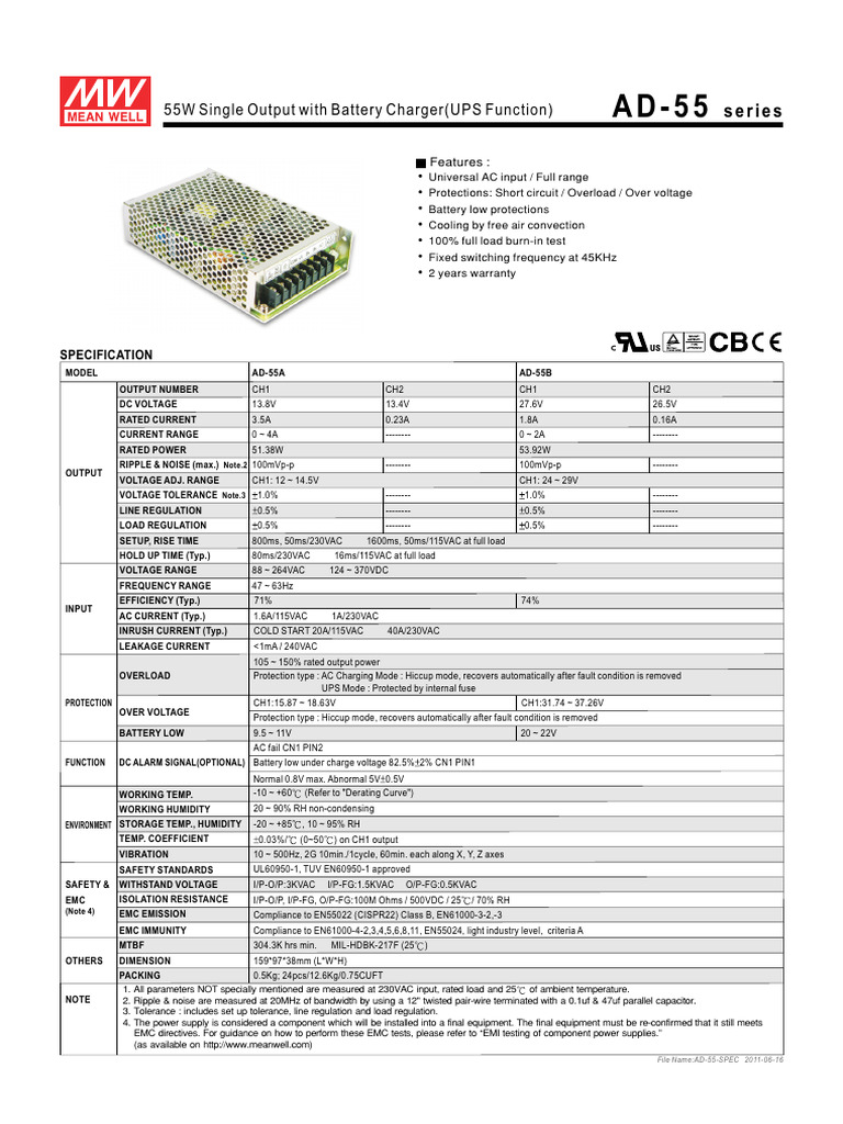 Ad 55 Spec | PDF