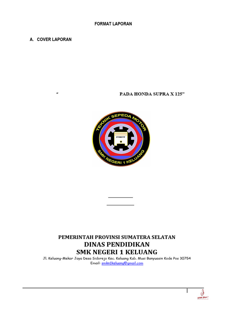 Panduan Penulisan Laporan Pkl 2024 Pdf
