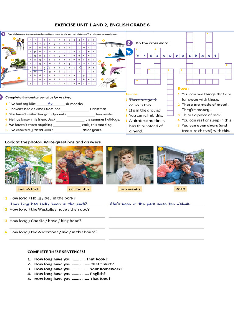 Exercise Unit 1 and 2 | PDF