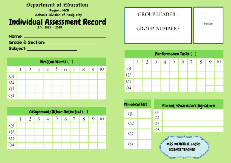 Individual Assessment Record | PDF