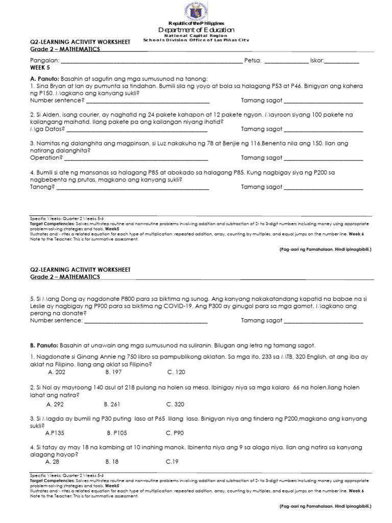 Math2 - Law Q2 Week5 6 | PDF