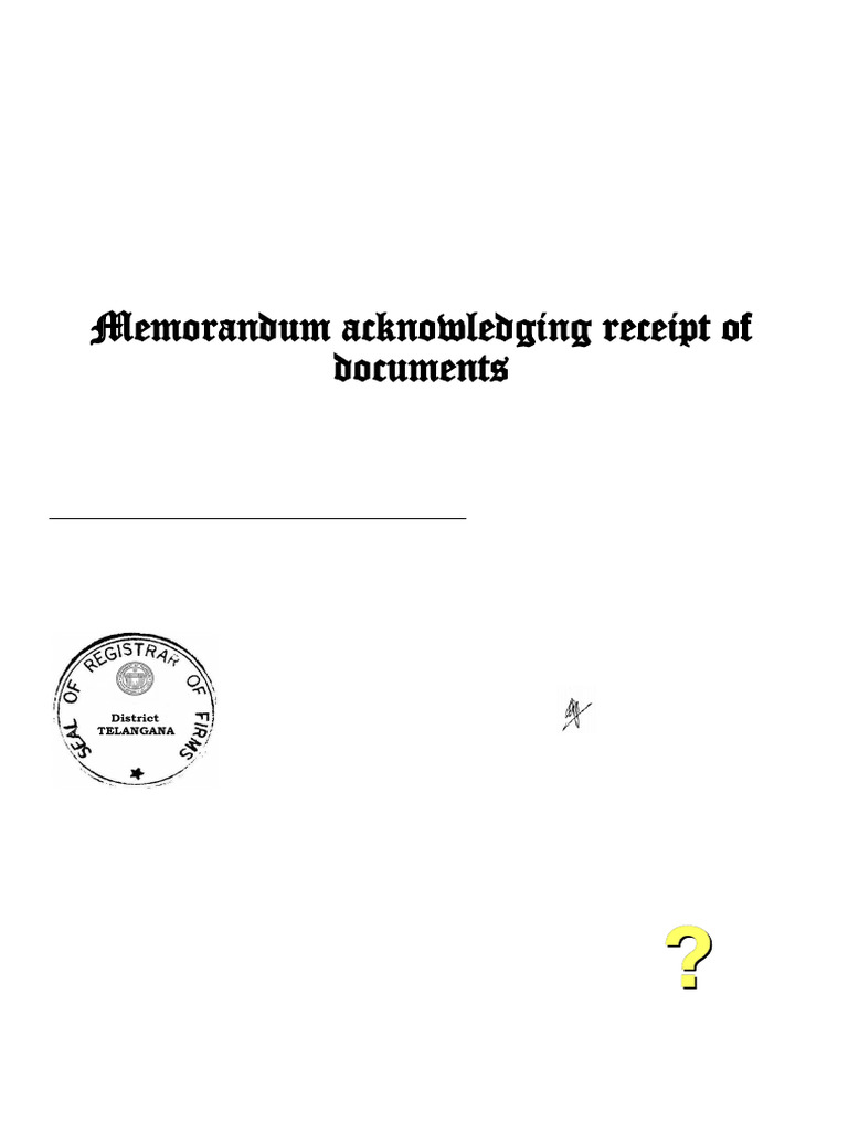 Memorandum Acknowledging Receipt of Documents | PDF