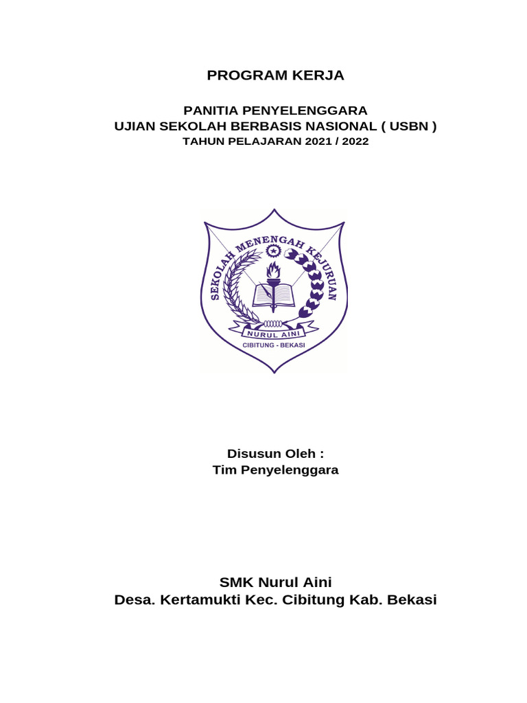 Program Kerja PTS 2021 | PDF