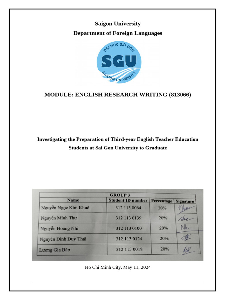 Saigon University Department of Foreign Languages | PDF