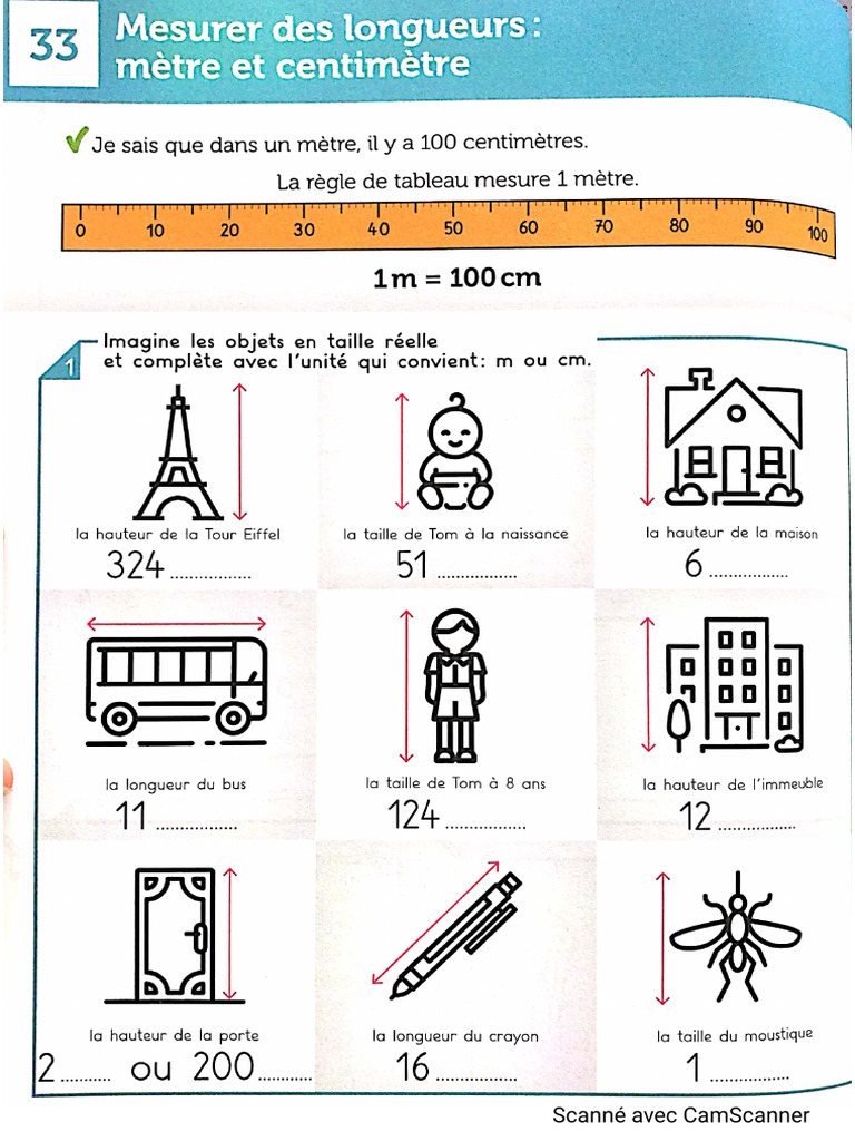 Ce1 - Mesurer Des Longueurs Metre Et Centimetre | PDF