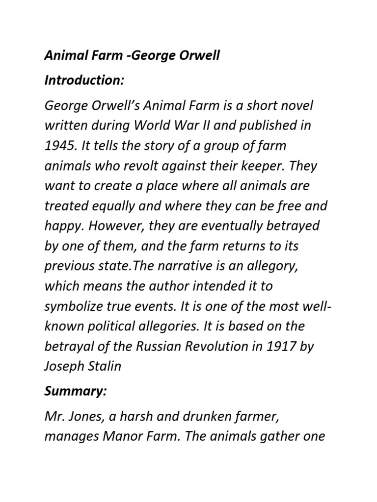 Animal Farm by George Orwell | PDF