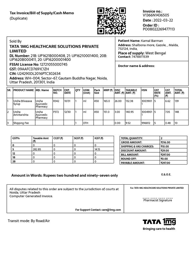Tata 1Mg Healthcare Solutions Private Limited: Kamal Barman Shalbona ...