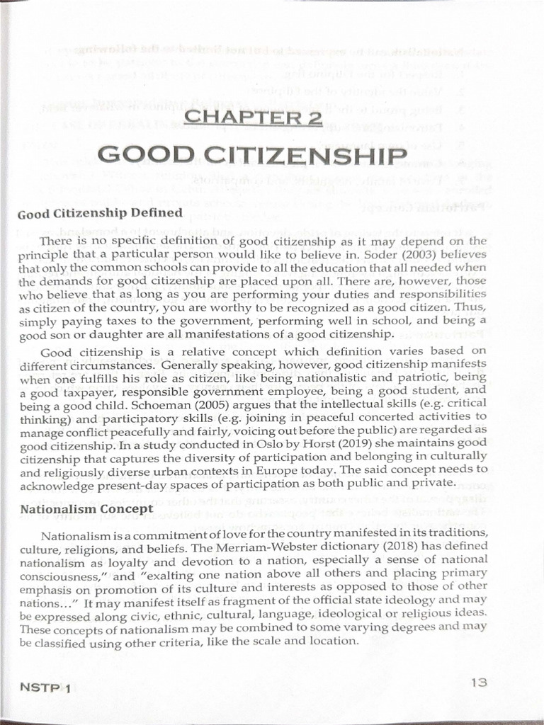 Chapter 2 GOOD CITIZENSHIP Compressed | PDF