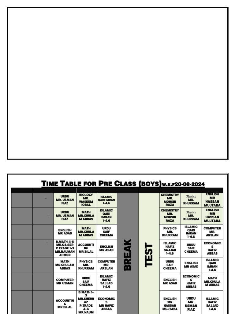 PDF Time Table | PDF