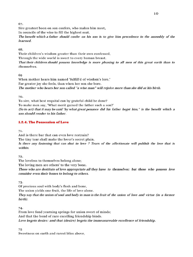 Translation of Thirukkural - G.U Pope | PDF