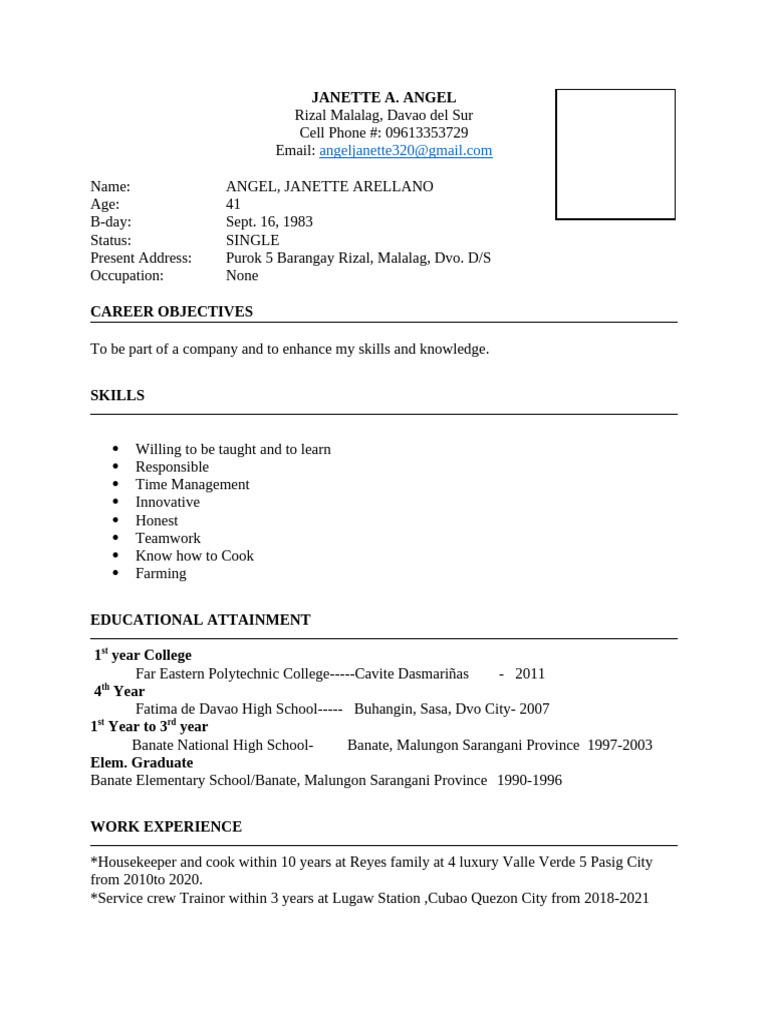 Janette Resume | PDF