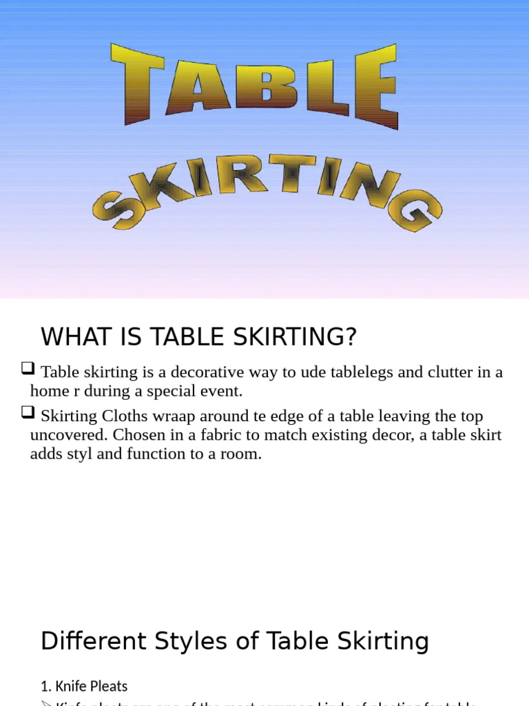 Table Skirting | PDF