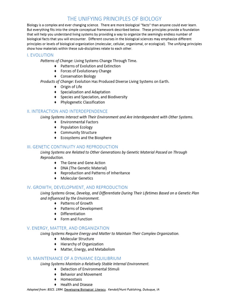 110 - The Unifying Principles of Biology | PDF
