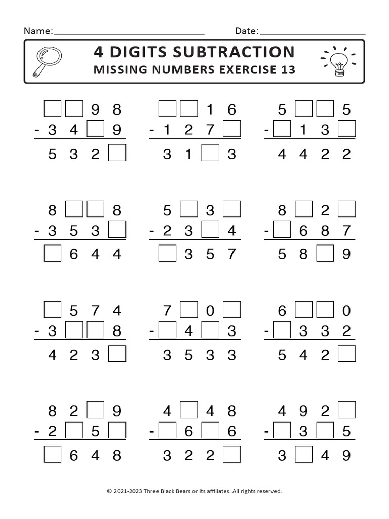 Substraction Set5 | PDF