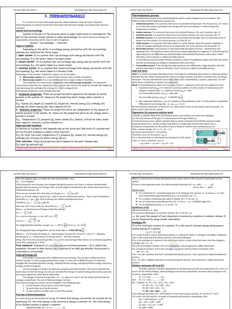 Hsslive in Xi Chem 5. Thermodynamics | PDF