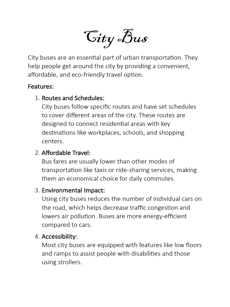 City Bus | PDF