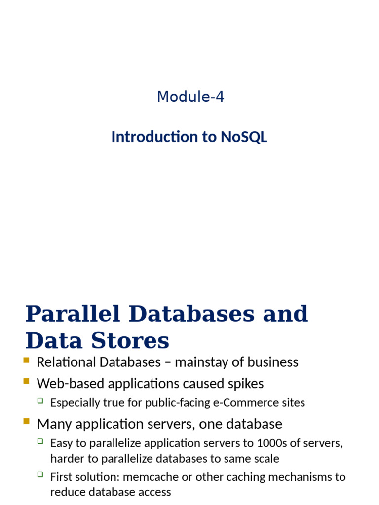 Introduction To Nosql: Module-4 | PDF