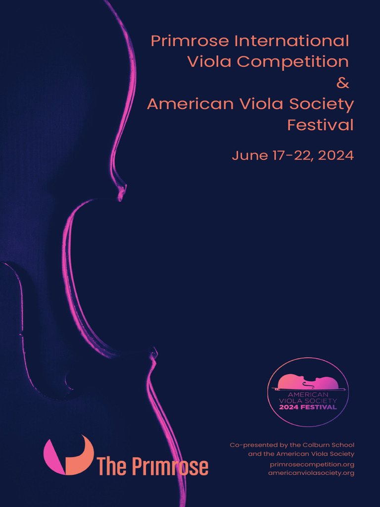 2024 Primrose International Viola Competition Program Book | PDF
