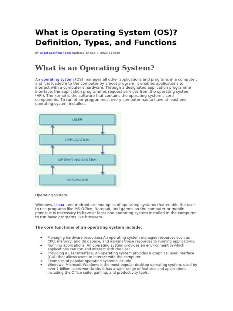 What is Operating System | PDF