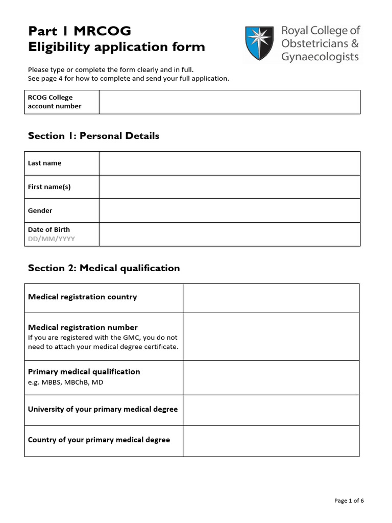 Part 1 Eligibility Form1 | PDF