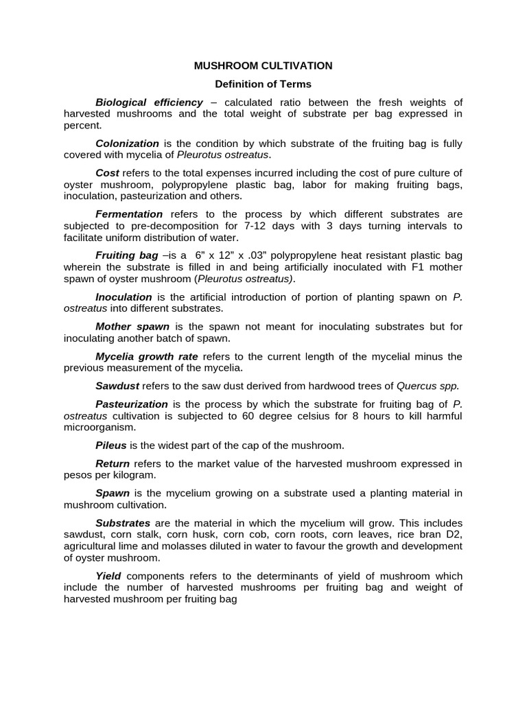 3 Mushroom Definition of Terms | PDF