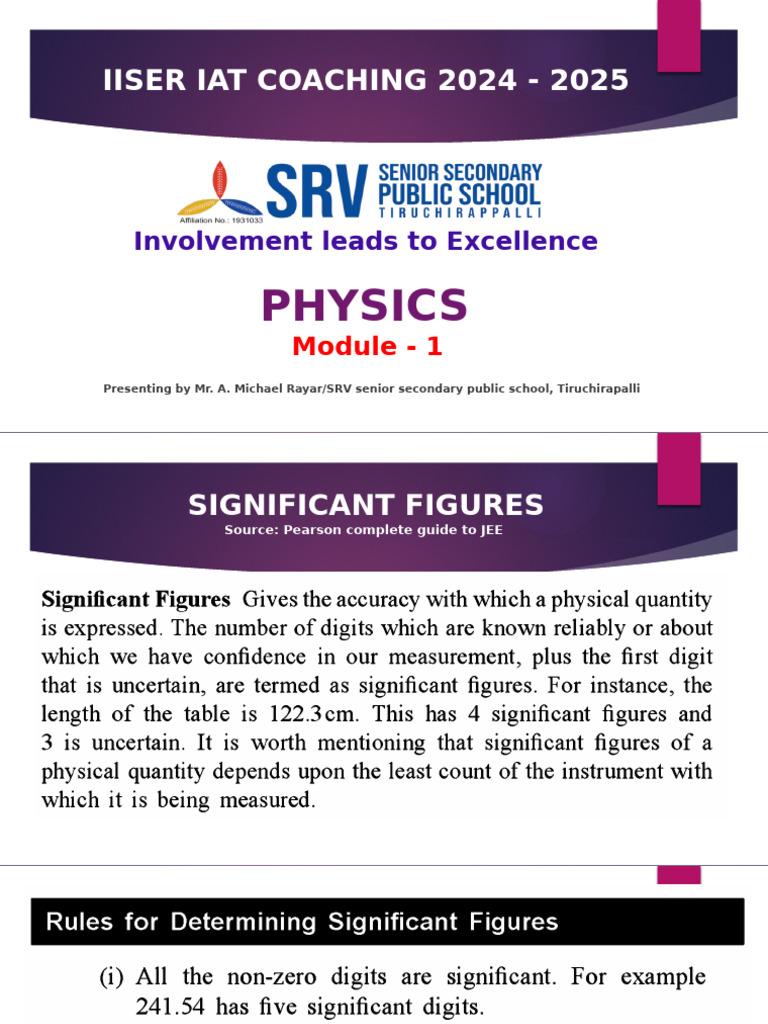 IISER IAT COACHING MODULE 1 | PDF