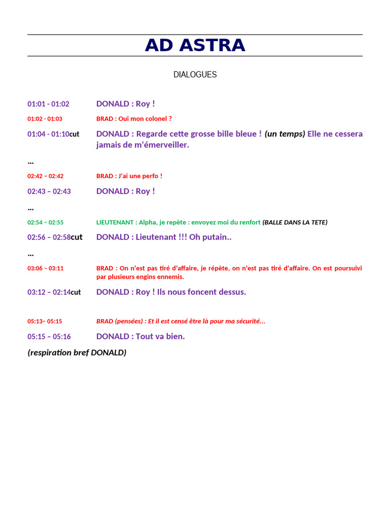 Ad Astra - Dialogues Donald | PDF