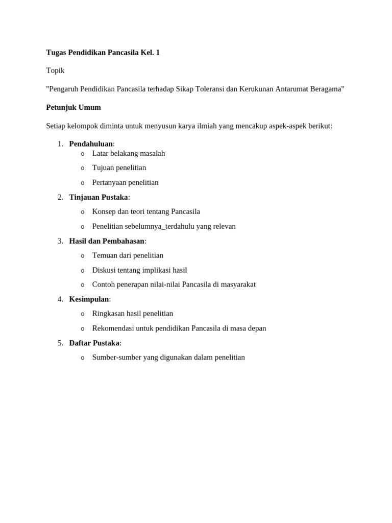 Tugas Pancasila Kelompok 1 | PDF