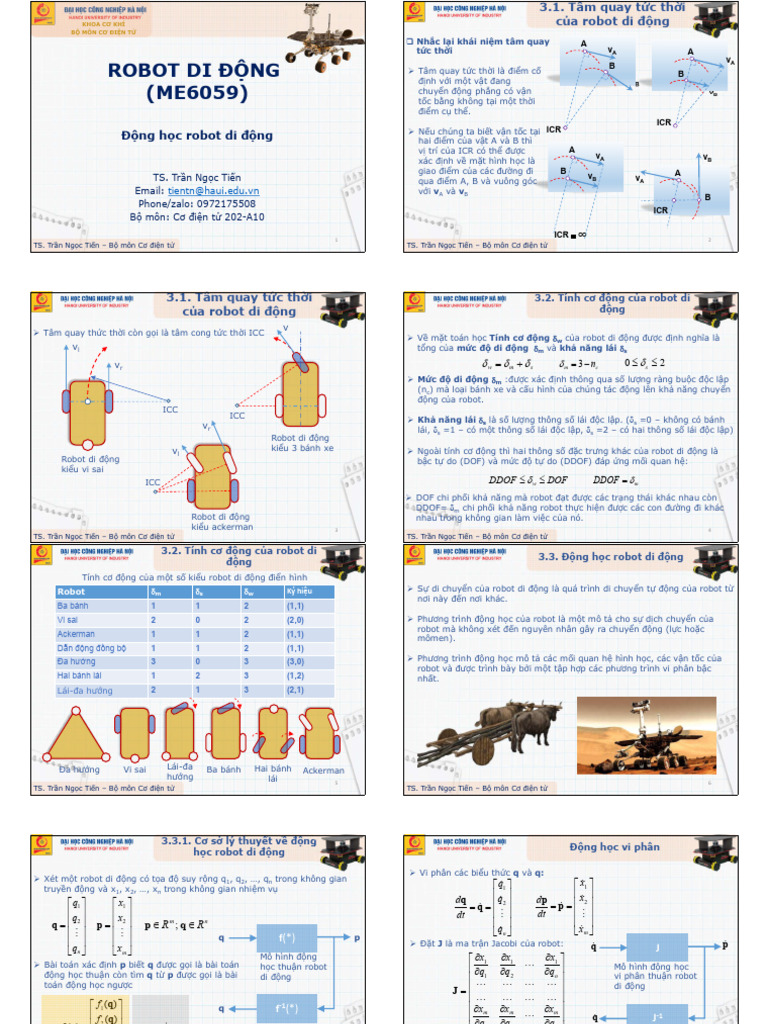 C3. Dong Hoc Robot Di Dong - Tran Ngoc Tien - Ver1 | PDF