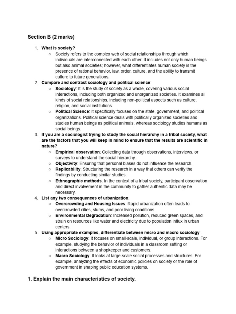 Section B (2 Marks) | PDF