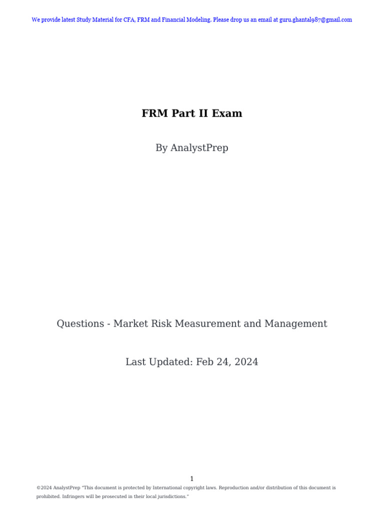 CH 5 Market Risk Measurement and Management DH7WD9U0YH | PDF