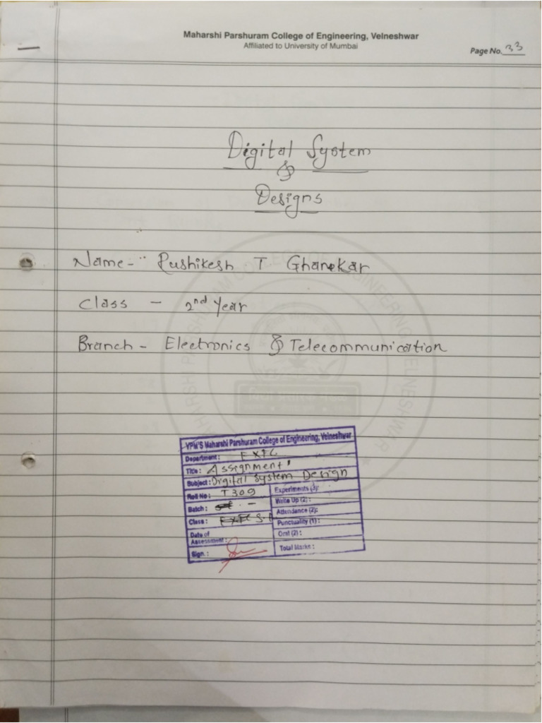 Digital Electronics Assignment | PDF