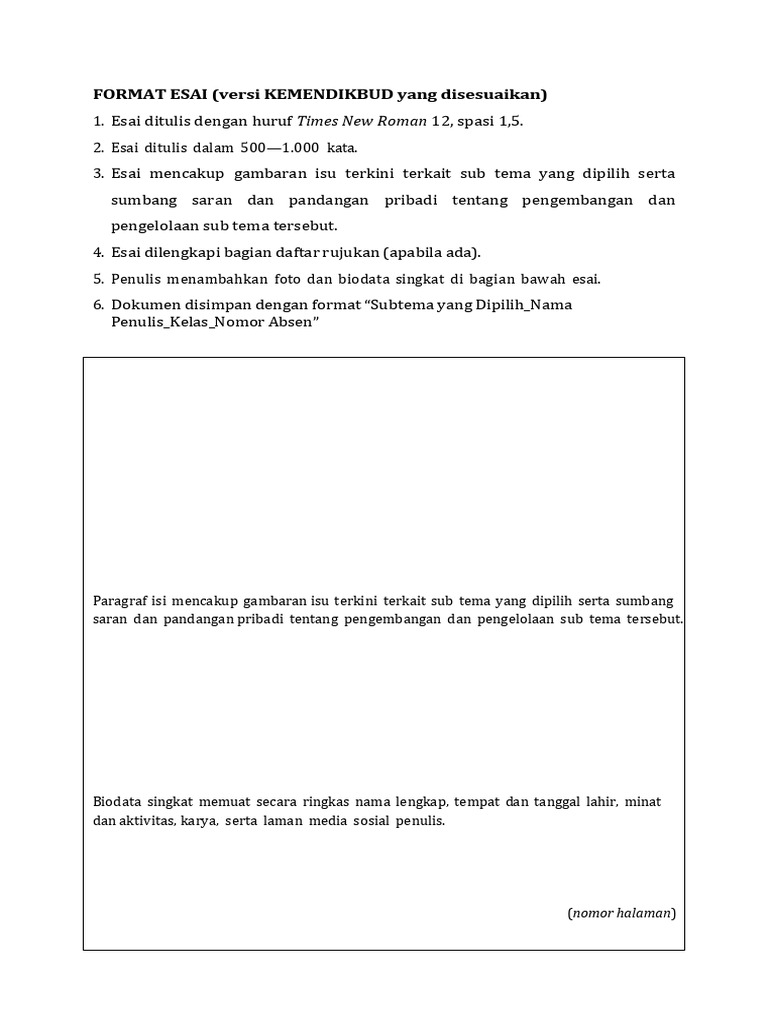 Format Esai P5 Dosman | PDF